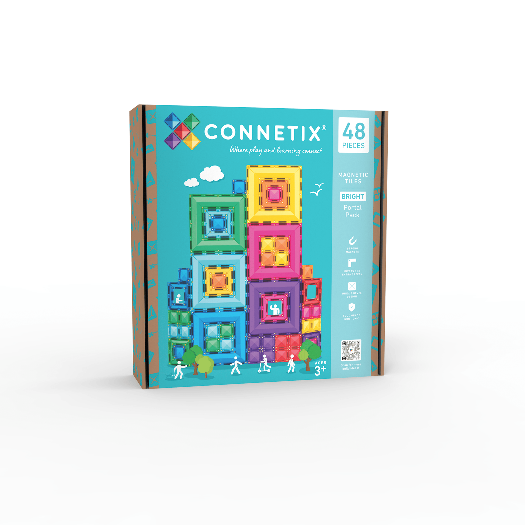 Connetix Bright Portal Pack 48 Piece | Magnetic Tiles | Toypark ...