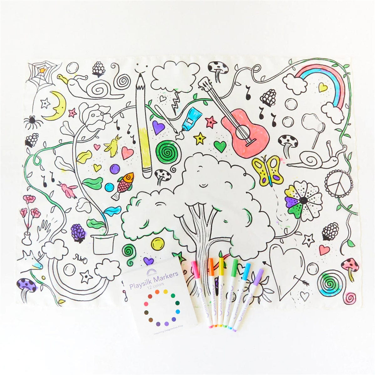 Sarah's Silks Coloring Playsilk + Markers | Play Silks | Toypark ...