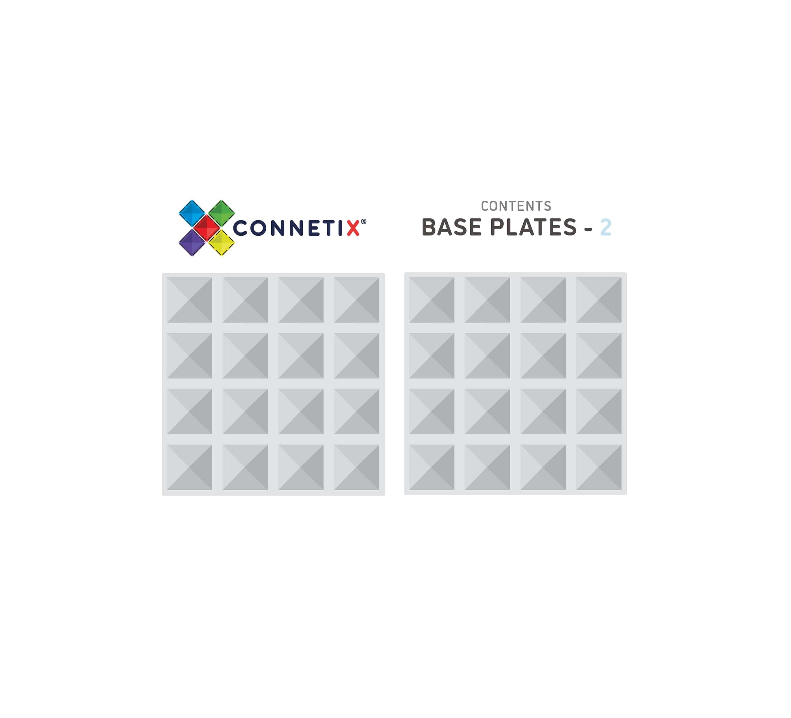 Connetix Tiles 2 Piece Base Plate Pack Clear — Toypark Australia