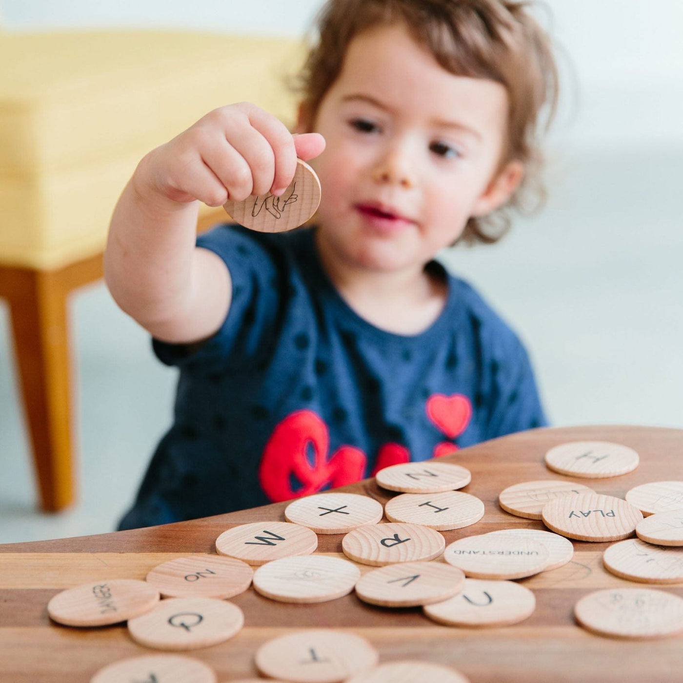 Freckled Frog Sign Language Wooden Disks — Toypark Australia