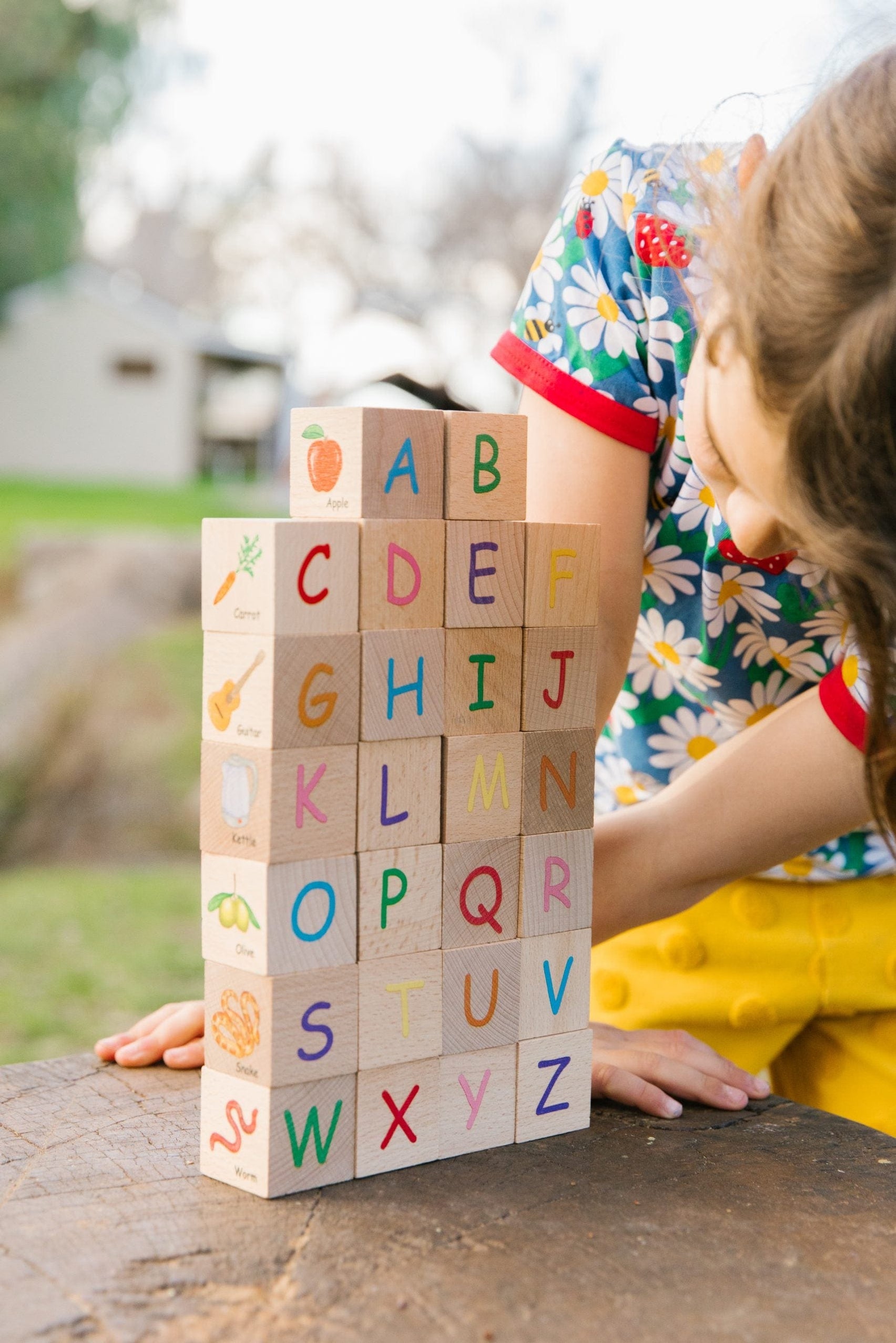 Freckled Frog ABC Blocks | Wooden Blocks | Toypark Australia